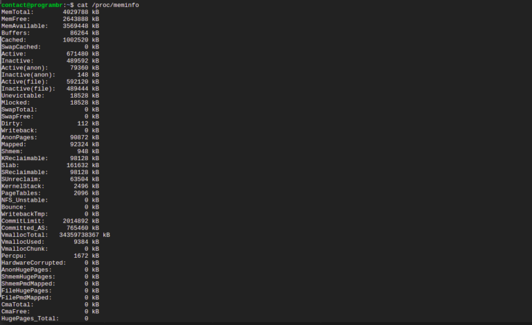 Commands To Check Memory Usage On Linux/Ubuntu