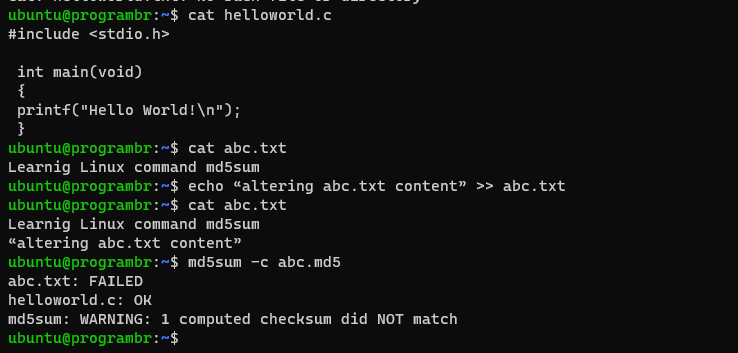 Md5sum Command In Linux Uses Of Md5sum Command With Examples