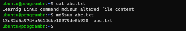 Md5sum Command In Linux Uses Of Md5sum Command With Examples 9158